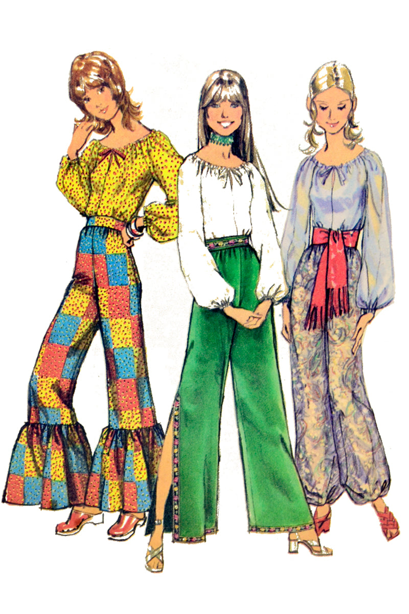 1971 Vintage Simplicity 9670 Peasant Blouse & 3 Pant Styles Pattern – Modig