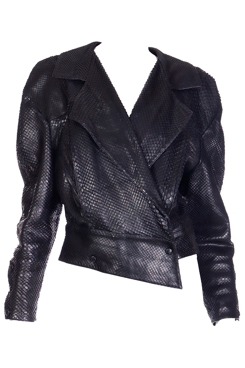 Vintage 1980s Claude Montana Black Snakeskin Jacket – Modig