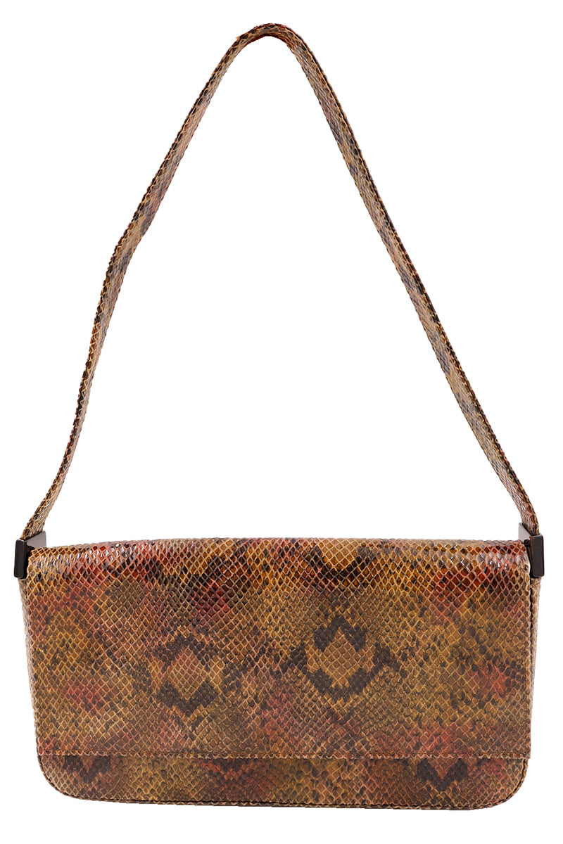 Stuart Weitzman Made in Spain Vintage Snakeskin Baguette Shoulder Bag ...