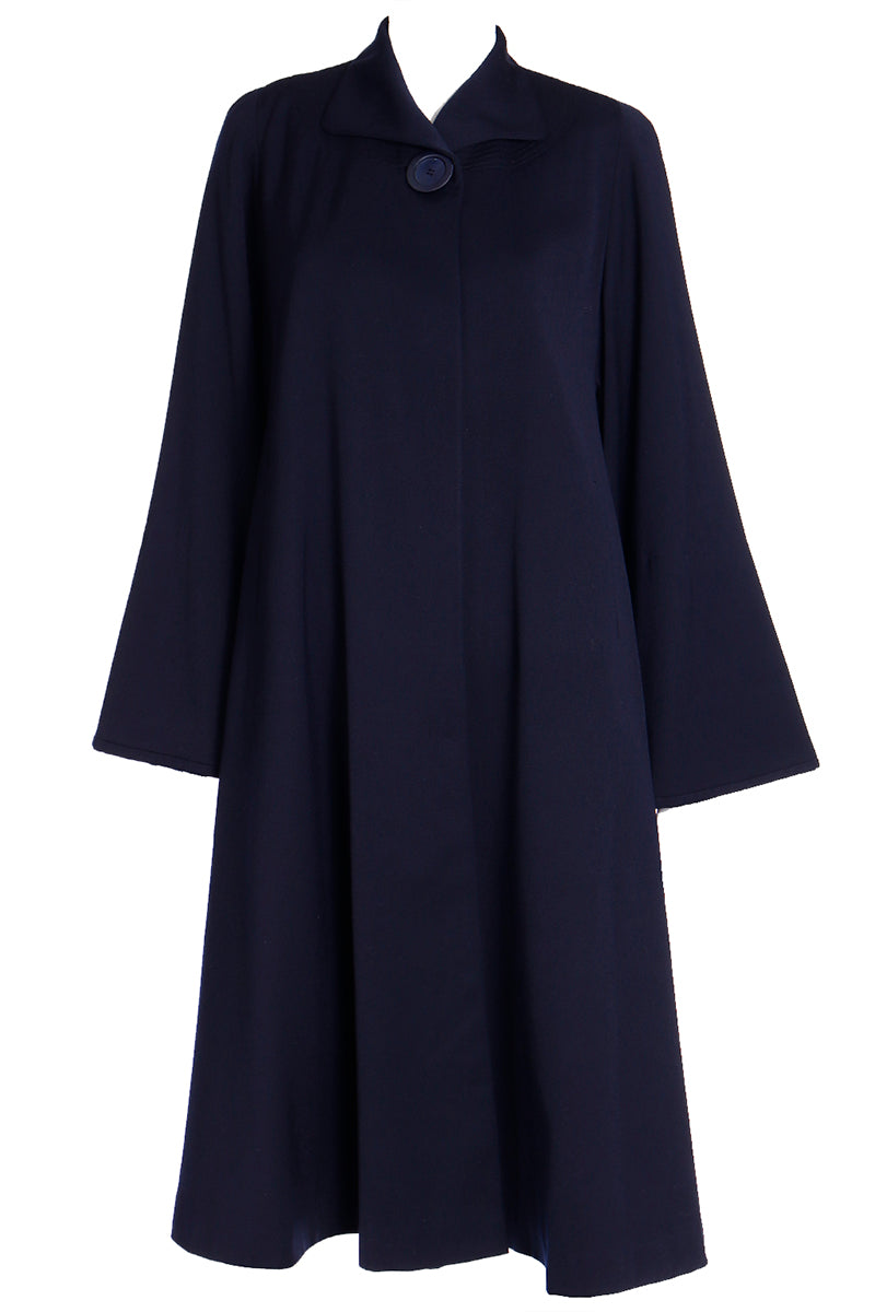Vintage 1950s Schunemans St. Paul Navy Blue Swing Coat W Bell Sleeves ...