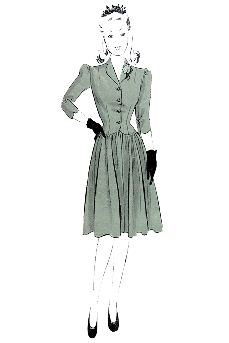 1941 Butterick 1365 Vintage WWII Dress Sewing Pattern – Modig