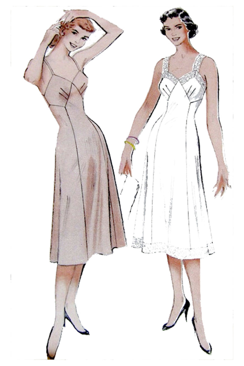 1951 Butterick 5805 Vintage Full Slip Sewing Lingerie Pattern – Modig