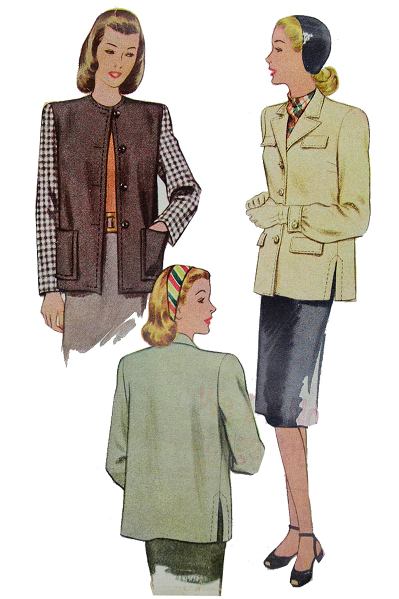 1946 McCall 6374 Vintage Sewing Pattern for 40s Jackets – Modig