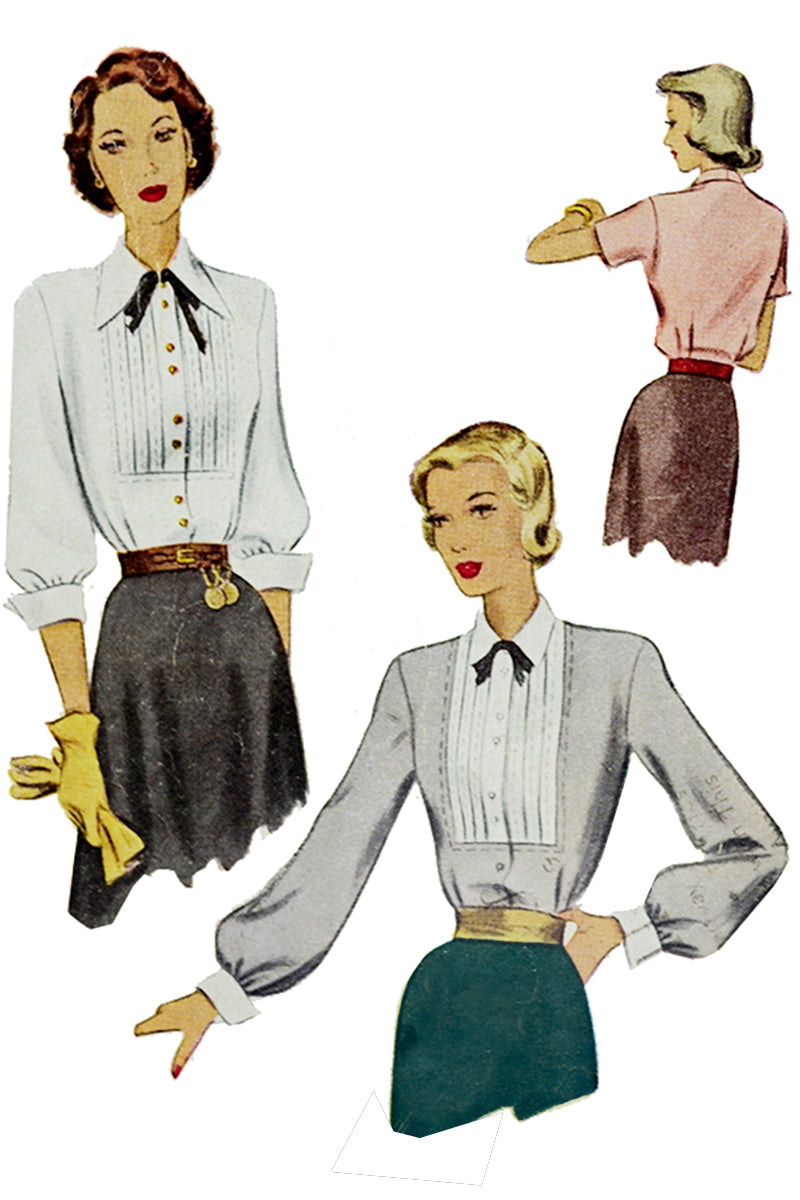1948 Vintage McCall 7194 Pleated Yoke Blouse Sewing Pattern – Modig