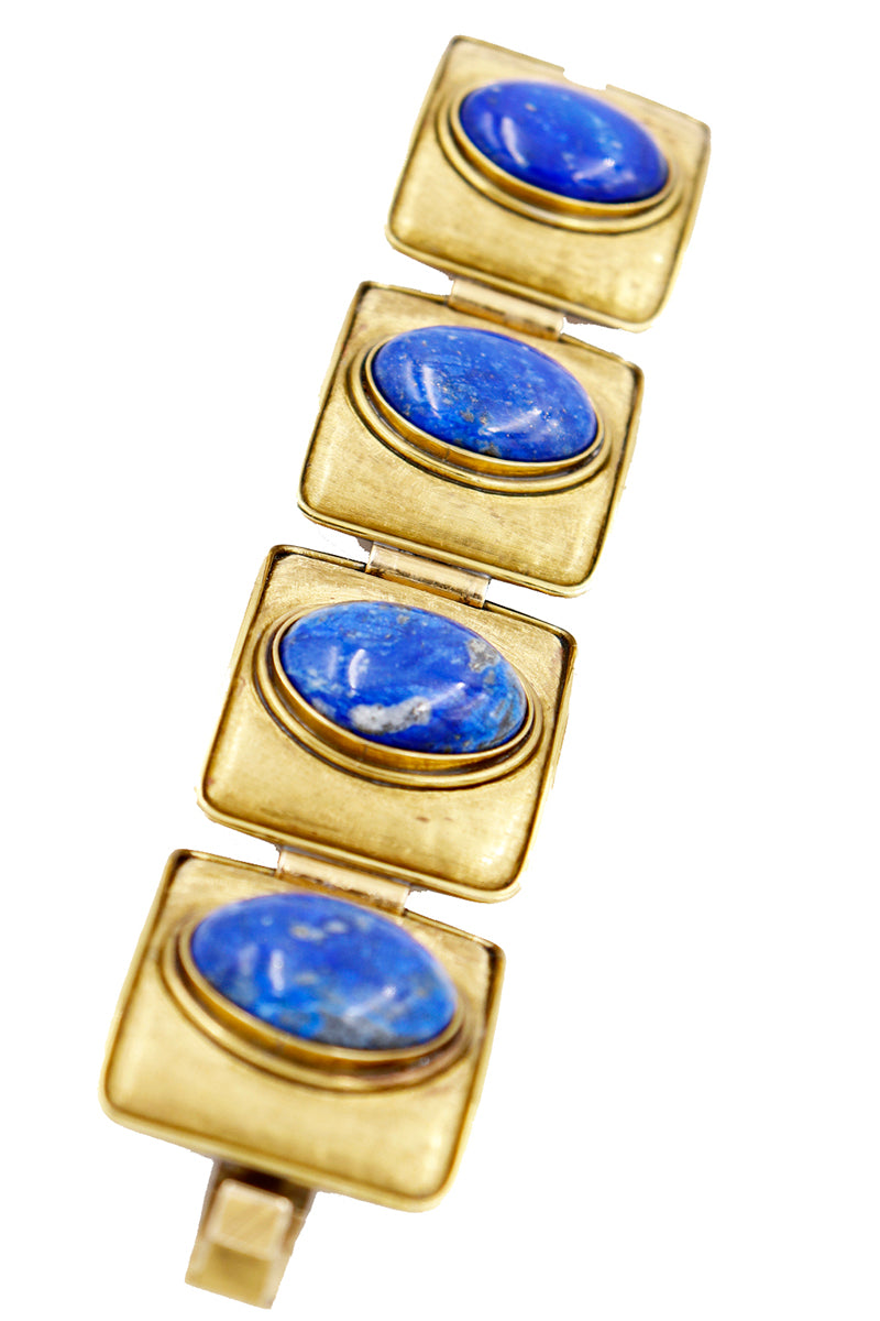 Vintage Morita Gil Chilean Jewelry Designer Bracelet W Lapis Cabochons ...