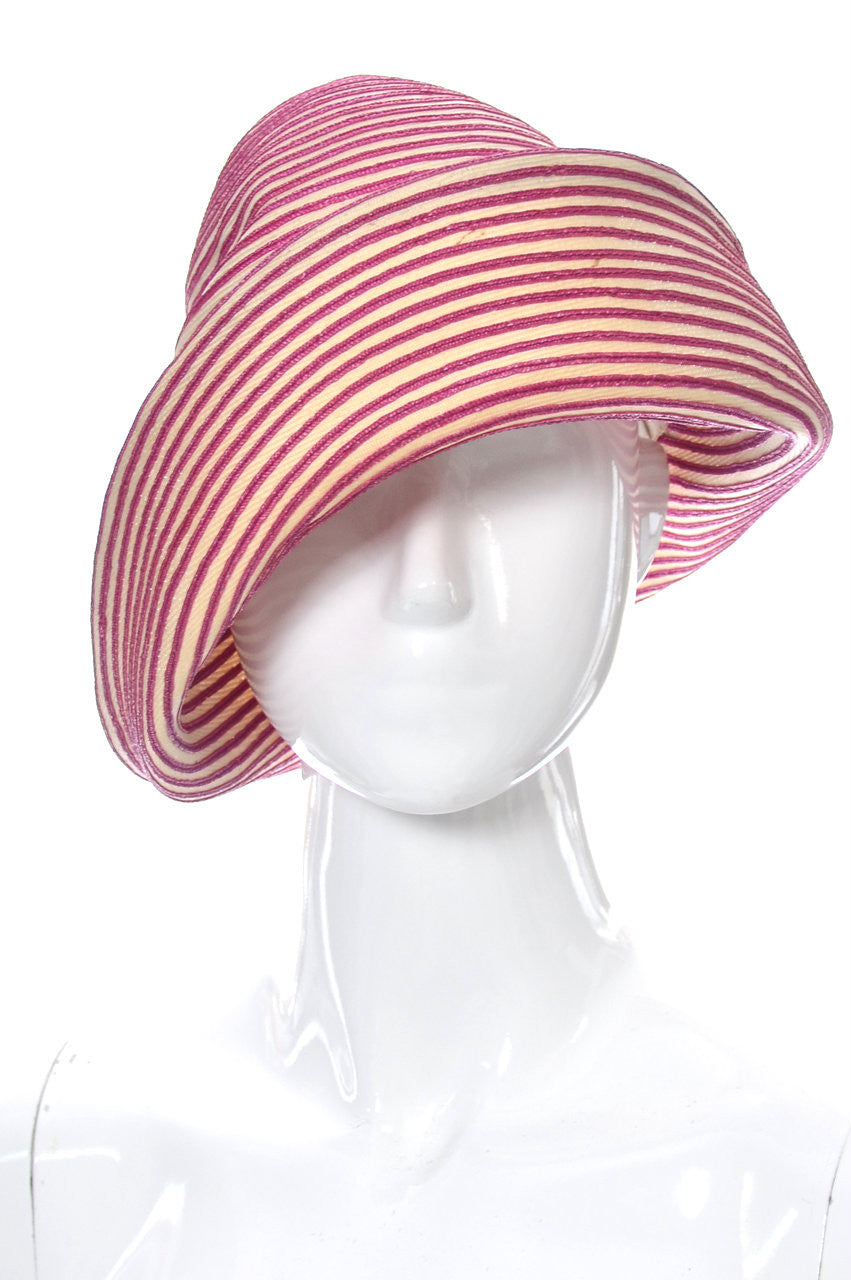Vintage Otto Lucas Hat England Pink and White Striped – Modig