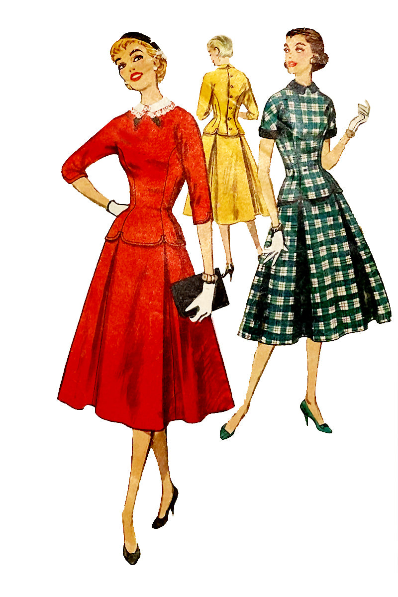 1955 Vintage Simplicity 1237 Uncut Dress Sewing Pattern – Modig