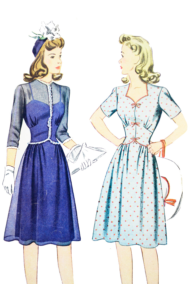 1942 Simplicity 4634 Sewing Pattern for Wartime Vintage Dress – Modig