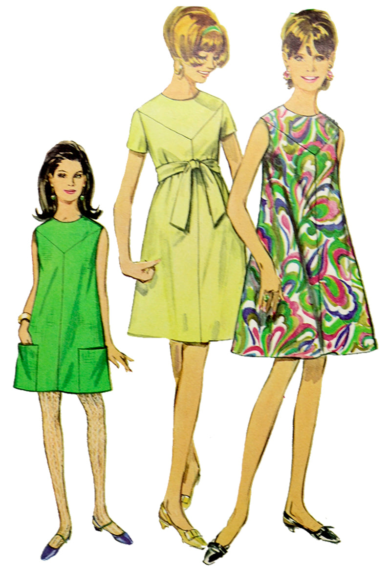 1967 Simplicity 7436 Vintage 60s Tent Dress Sewing Pattern – Modig