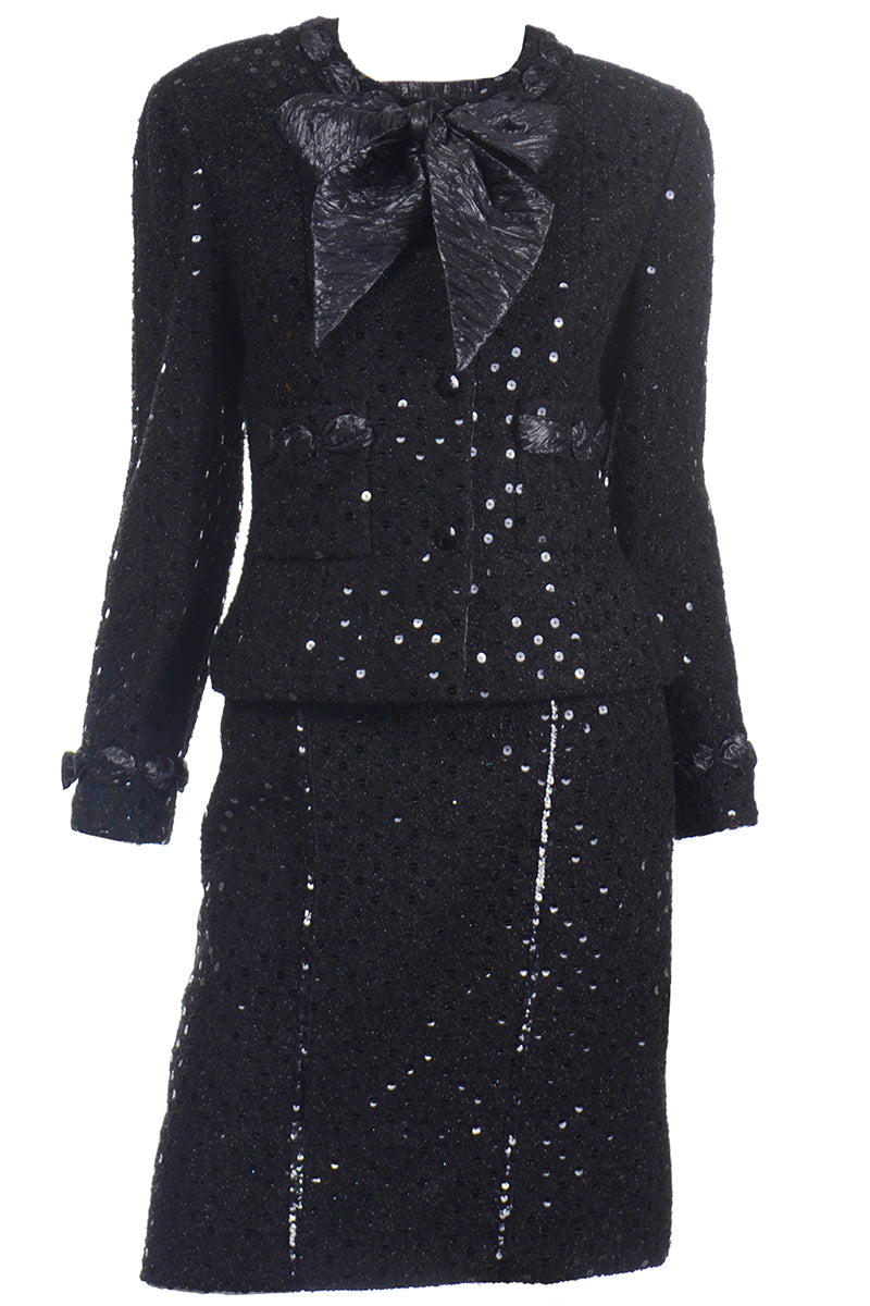 1983 Vintage Chanel Karl Lagerfeld Sequin Skirt Suit with Matching Top ...