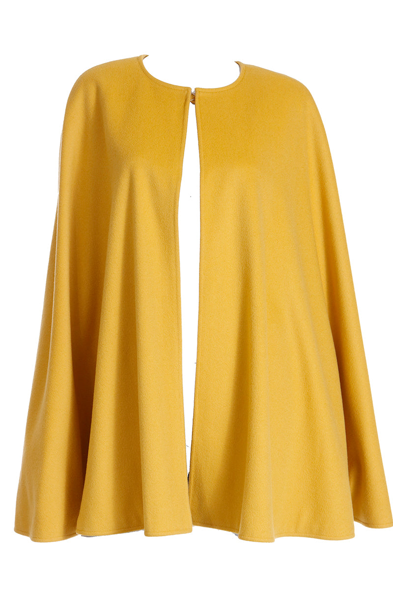 1970s Yves Saint Laurent Yellow Wool Cape with Black Lining – Modig