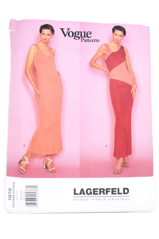 Karl Lagerfeld Uncut 1990s Vogue 1979 Paris Original Dress Pattern – Modig