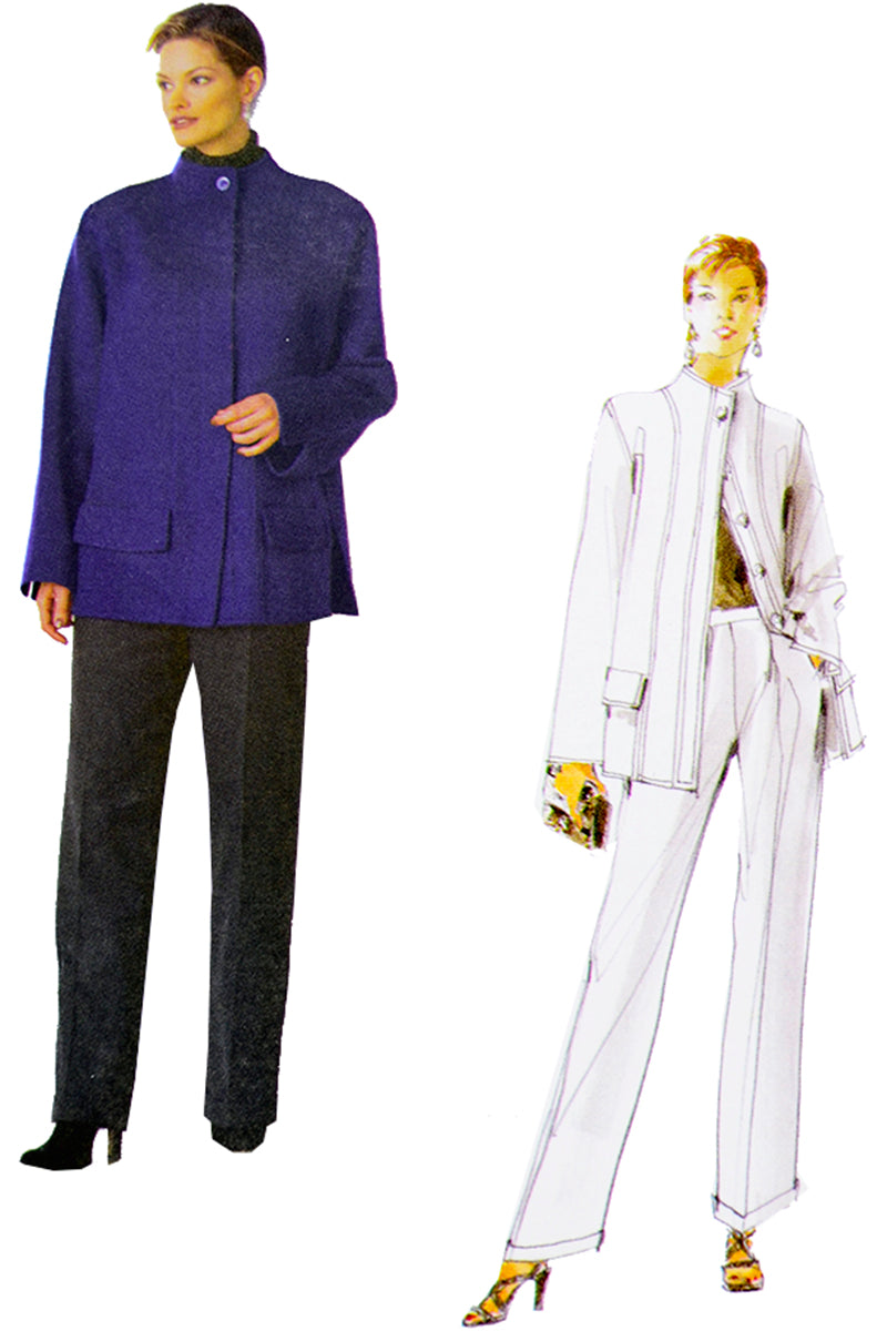 1998 Oscar de la Renta Uncut Vogue 2188 Designer Pants & Jacket Pattern ...