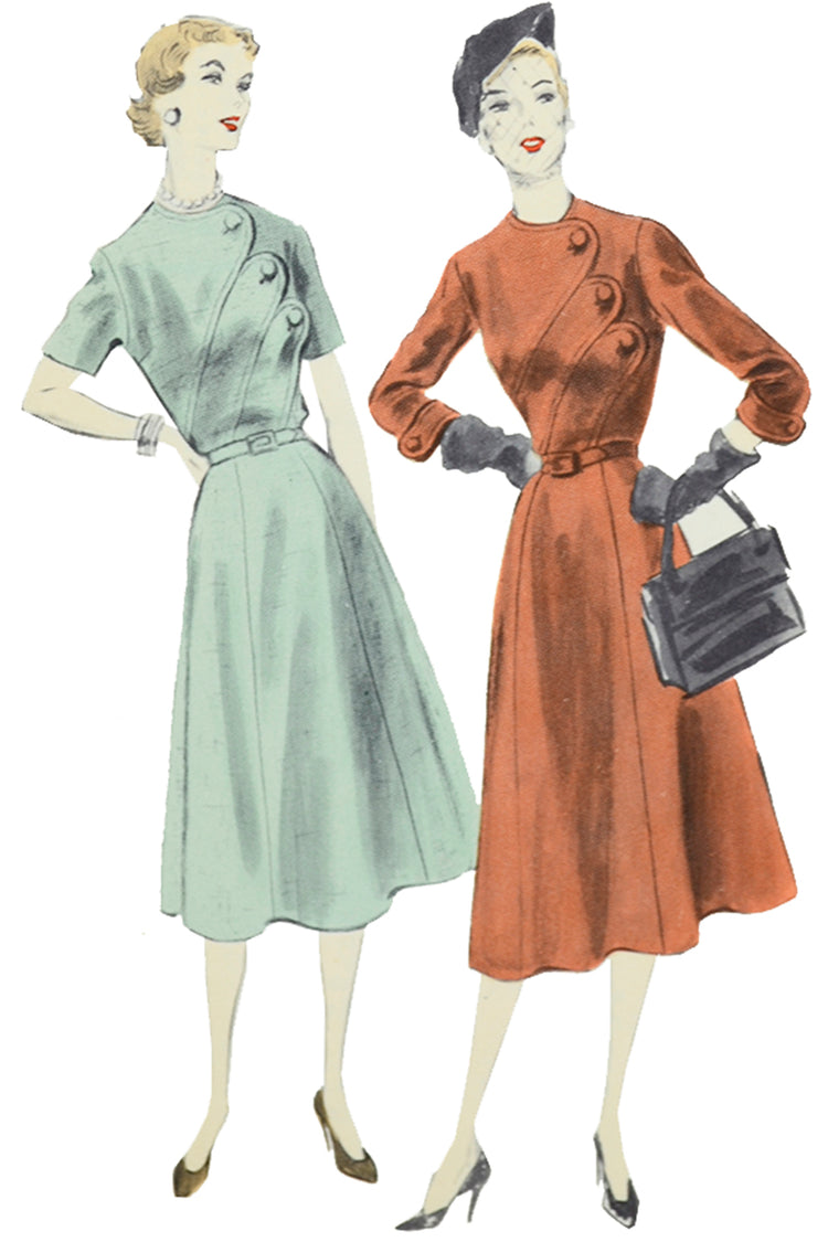 1952 Vogue 7566 Vintage 50s Dress Sewing Pattern – Modig