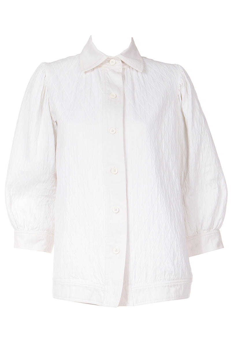 1970s Yves Saint Laurent Quilted Ivory Smock Style Jacket – Modig