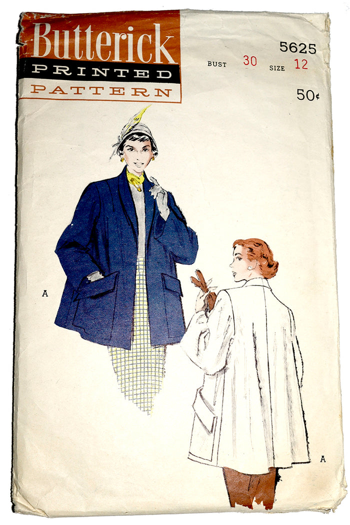 Vintage 1950s Butterick 5625 Pattern for Swing Coat from 1951 – Modig