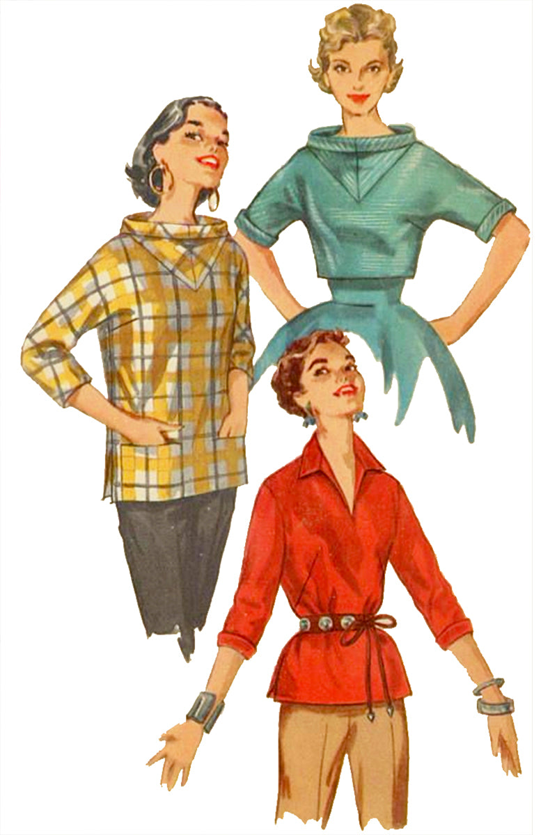 Simplicity 1464 Vintage 1955 Blouses Sewing Pattern – Modig