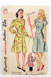 Simplicity 2161 Vintage 1944 Smock House Dress Sewing Pattern – Modig