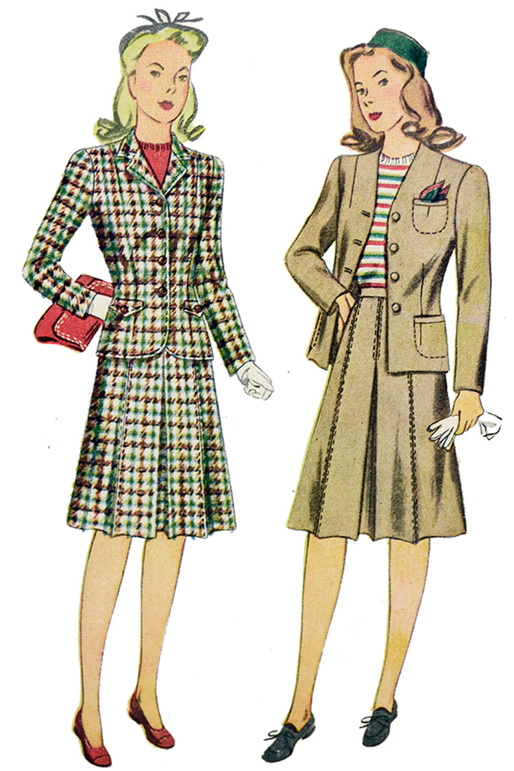 1940s Simplicity 4561 Vintage Teen Girl Suit Sewing Pattern – Modig
