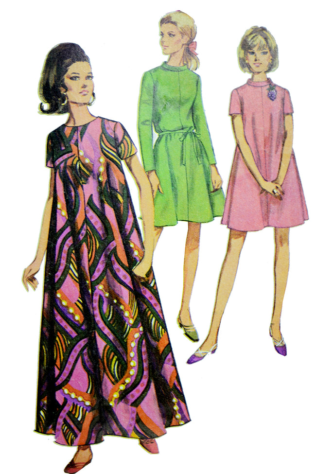 1967 Simplicity 7358 Tent Dress Muumuu Vintage Sewing Pattern – Modig